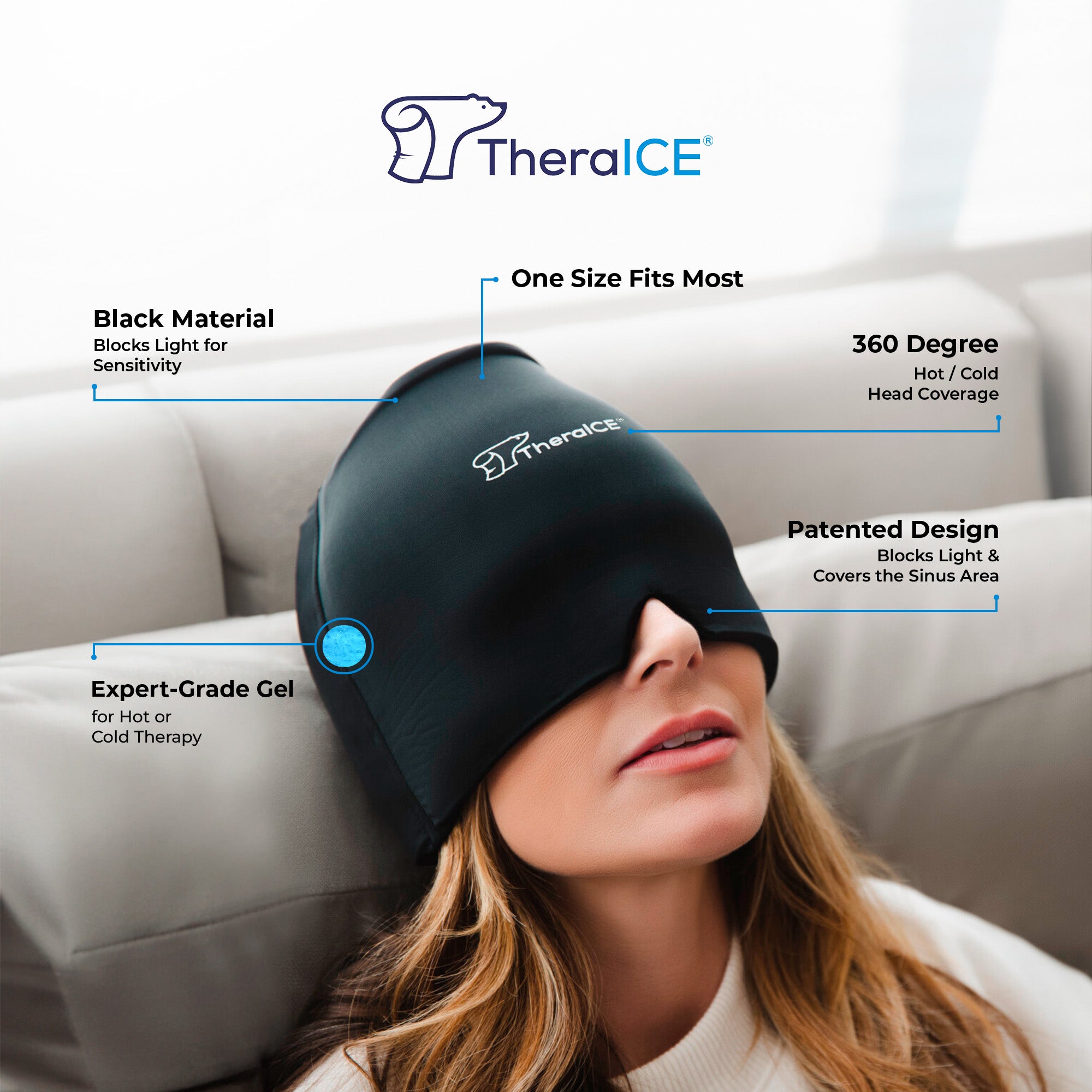 TheraICE Headache Hat – Hot & Cold Therapy for Migraine Relief